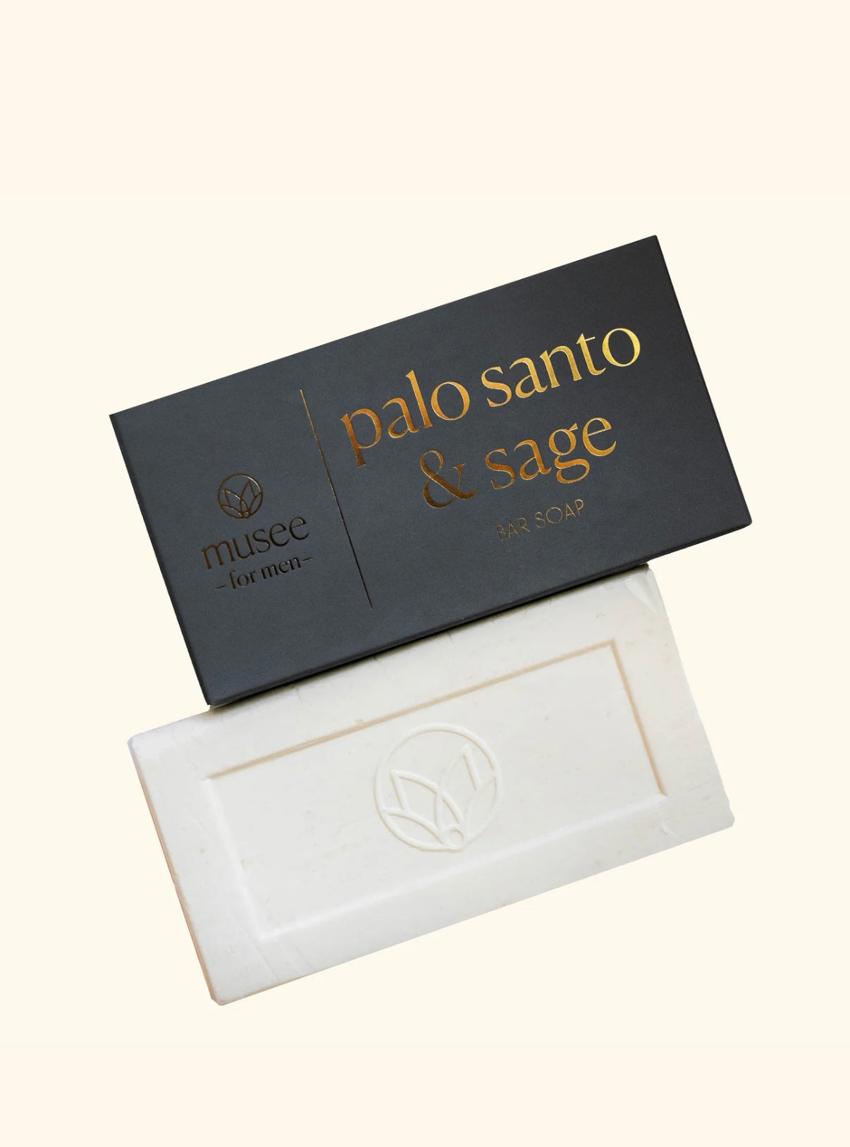 musee for men Palo Santo & Sage Bar Soap – Blanc Box